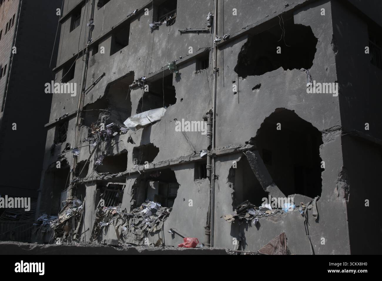 Destroyed buildings after Israeli airstrikes hit in Sana'a, on 10 September, Sana`a , Yemen, 13 ...